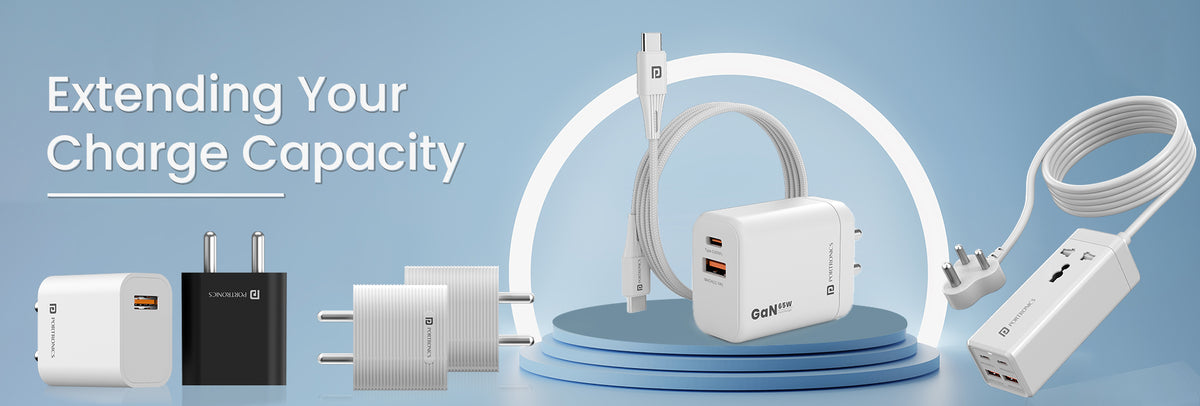 Shop Portronics Power Extension Board and Mobile Charger online