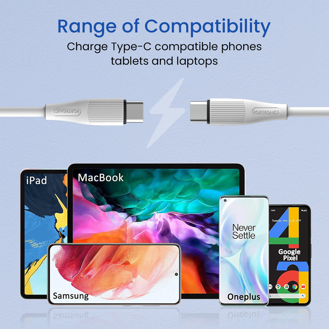 The Portronics Silklink Type C to Type C cable offers high-speed ...