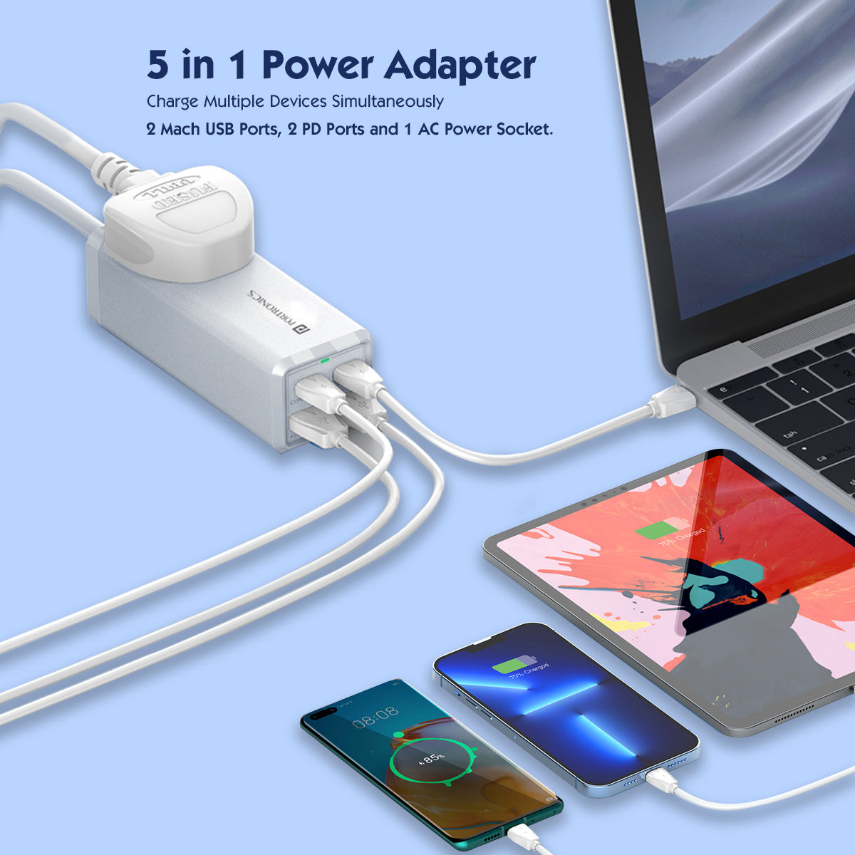 Buy Portronics Adapto Volt 65 High speed 5-in-1 Power Adapter