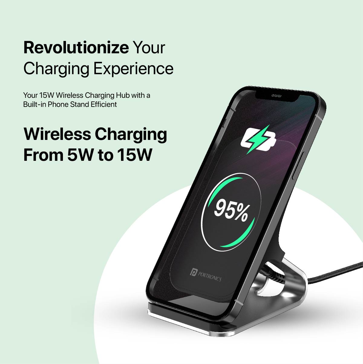 Shop Portronics Freedom 15 Plus Wireless Charging with Phone Stand