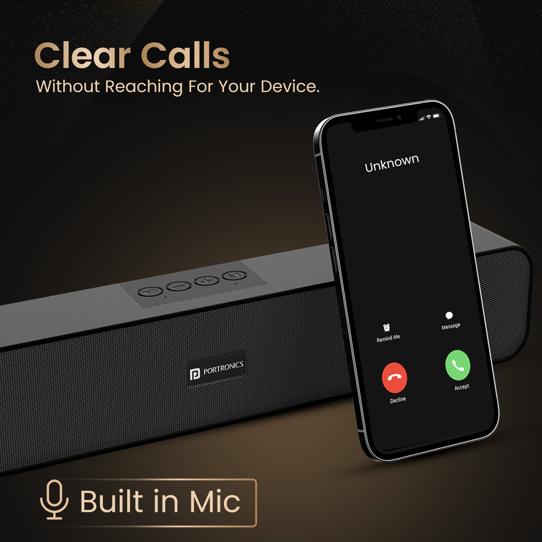 Buy Portronics New DECIBEL 24 10W HD Wireless Soundbar