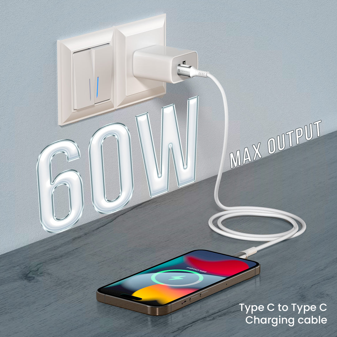 The Konnect Y Type-C to Type-C cable provides fast charging (up to 60W ...