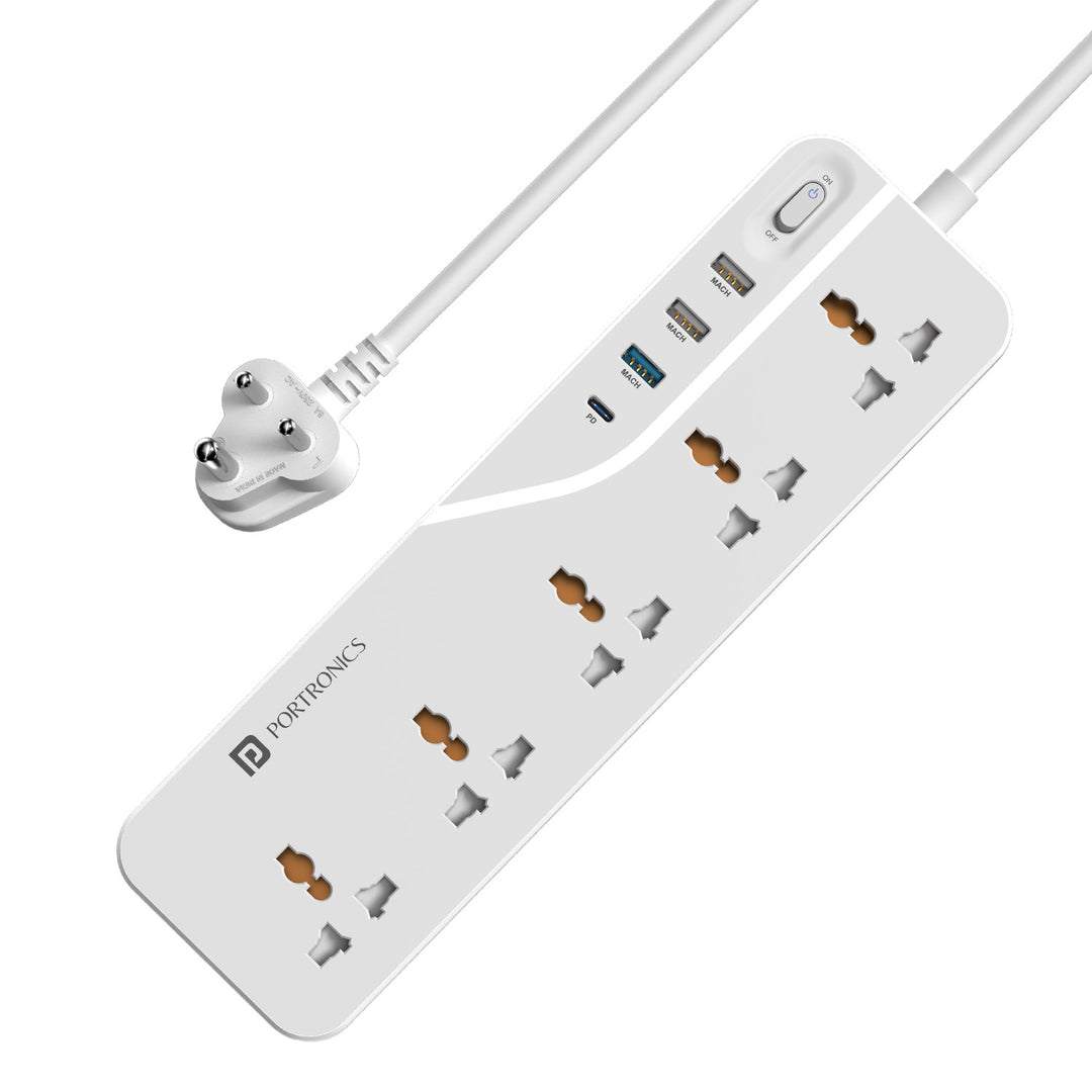 Portronics Power Plate 22 Extension Board With USB Charging