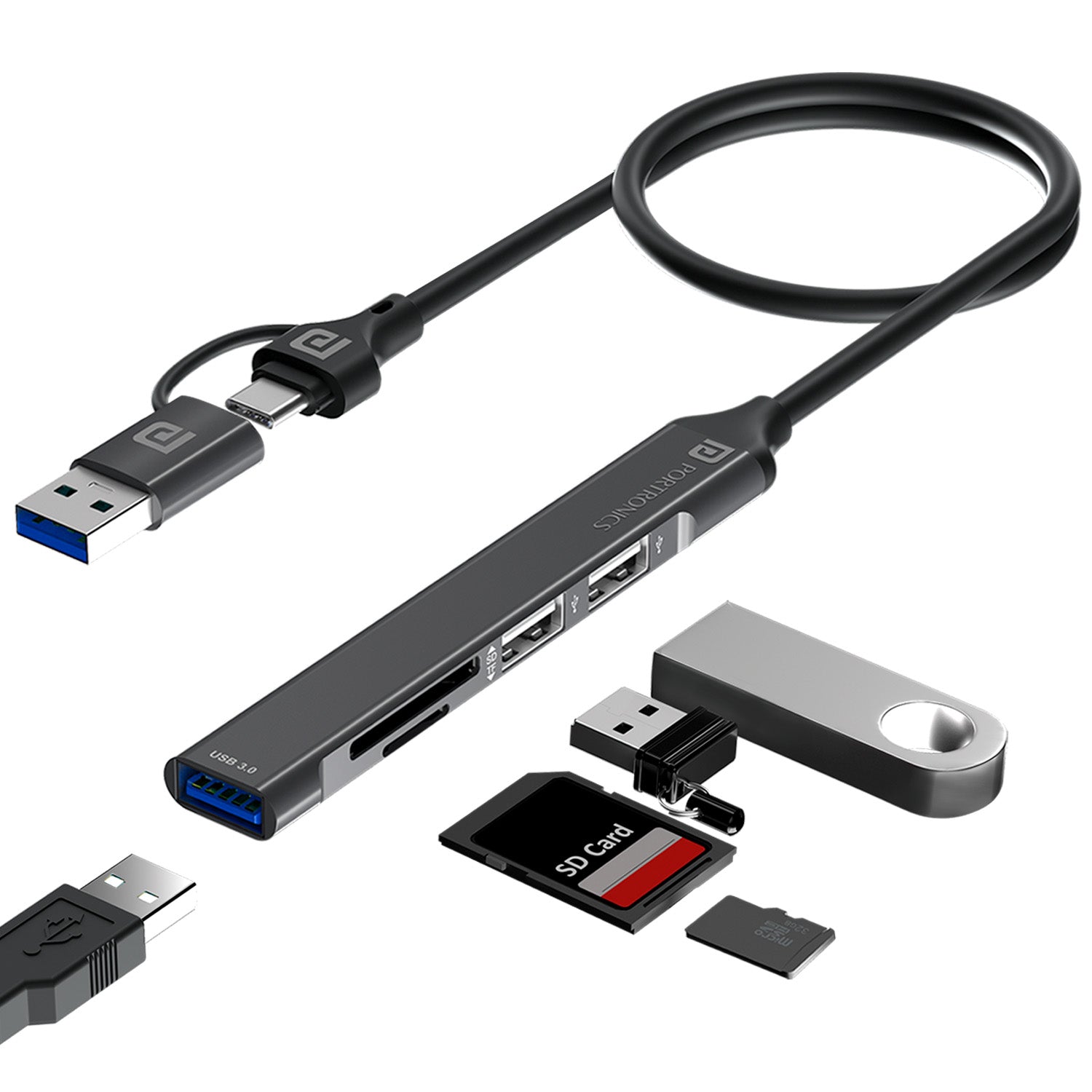 Introducing the Portronics Mport 31 Plus, a 5-in-1 USB Hub. This ...