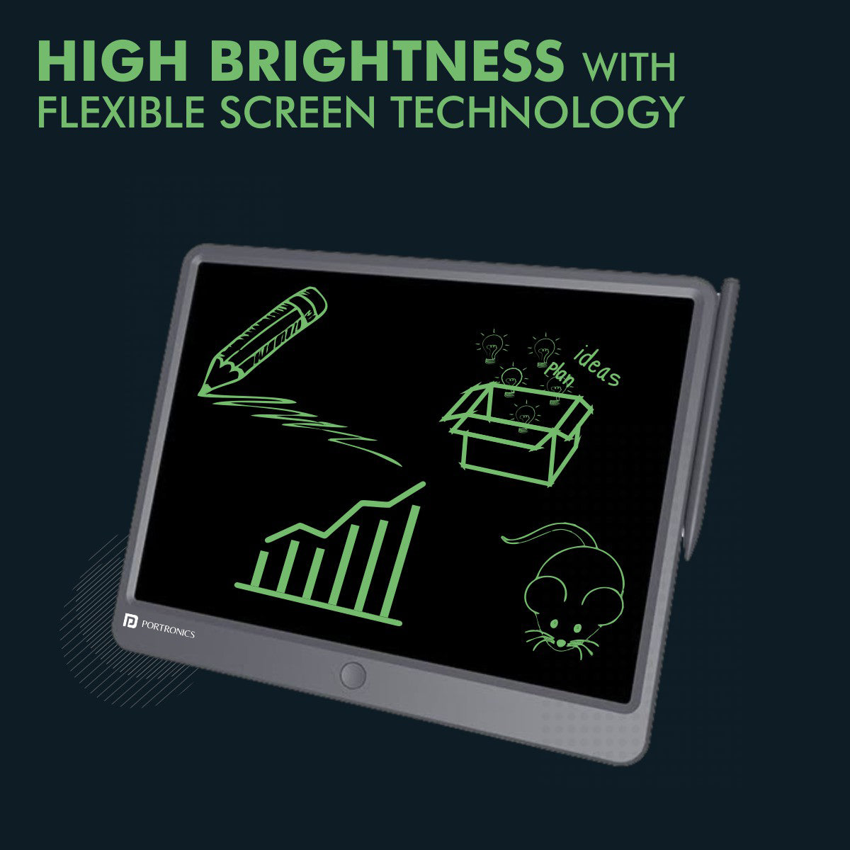 Portronics Ruffpad15: LCD Writing Tablet/Notepad With Stylus