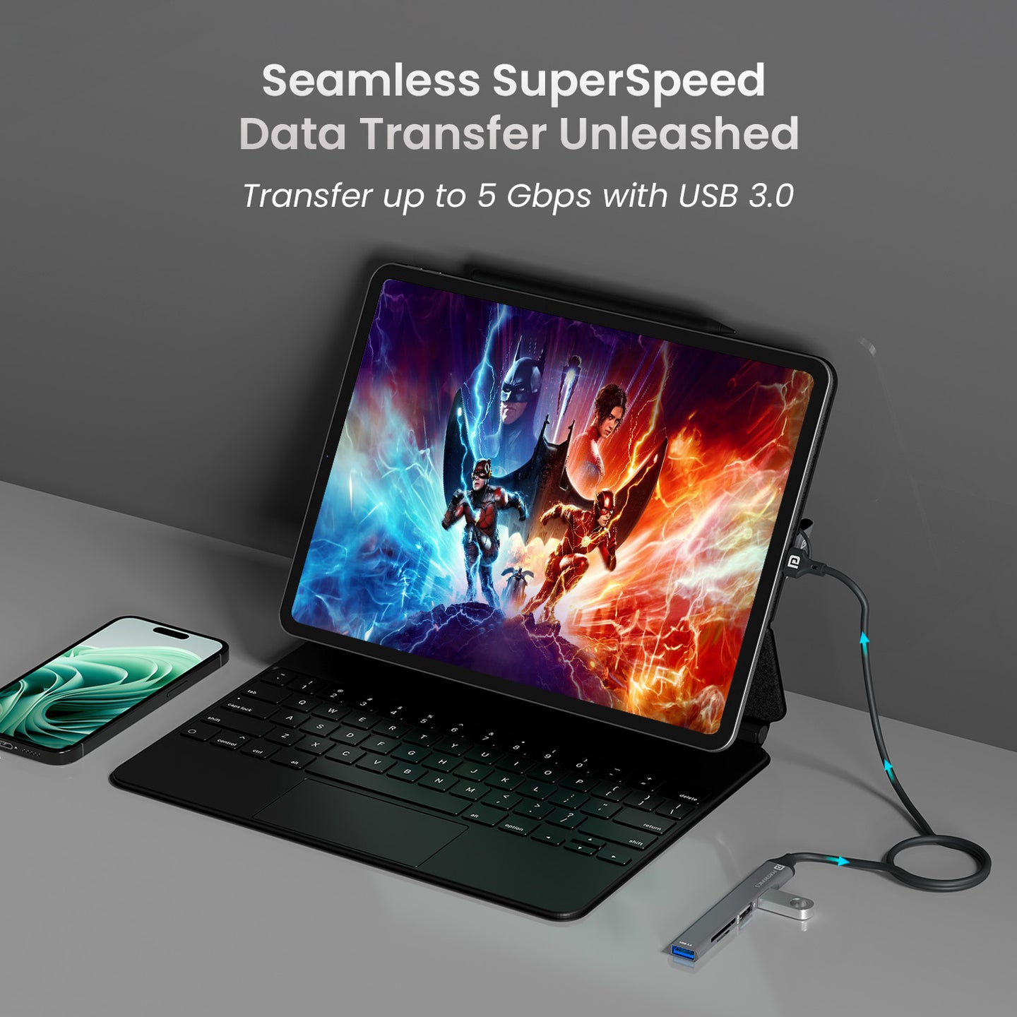 Introducing the Portronics Mport 31 Plus, a 5-in-1 USB Hub. This ...