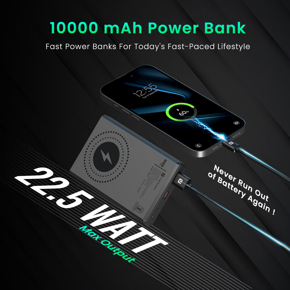 Shop Portronics Luxcell MagClick 10k Wireless Power Bank With 10000mAh Power