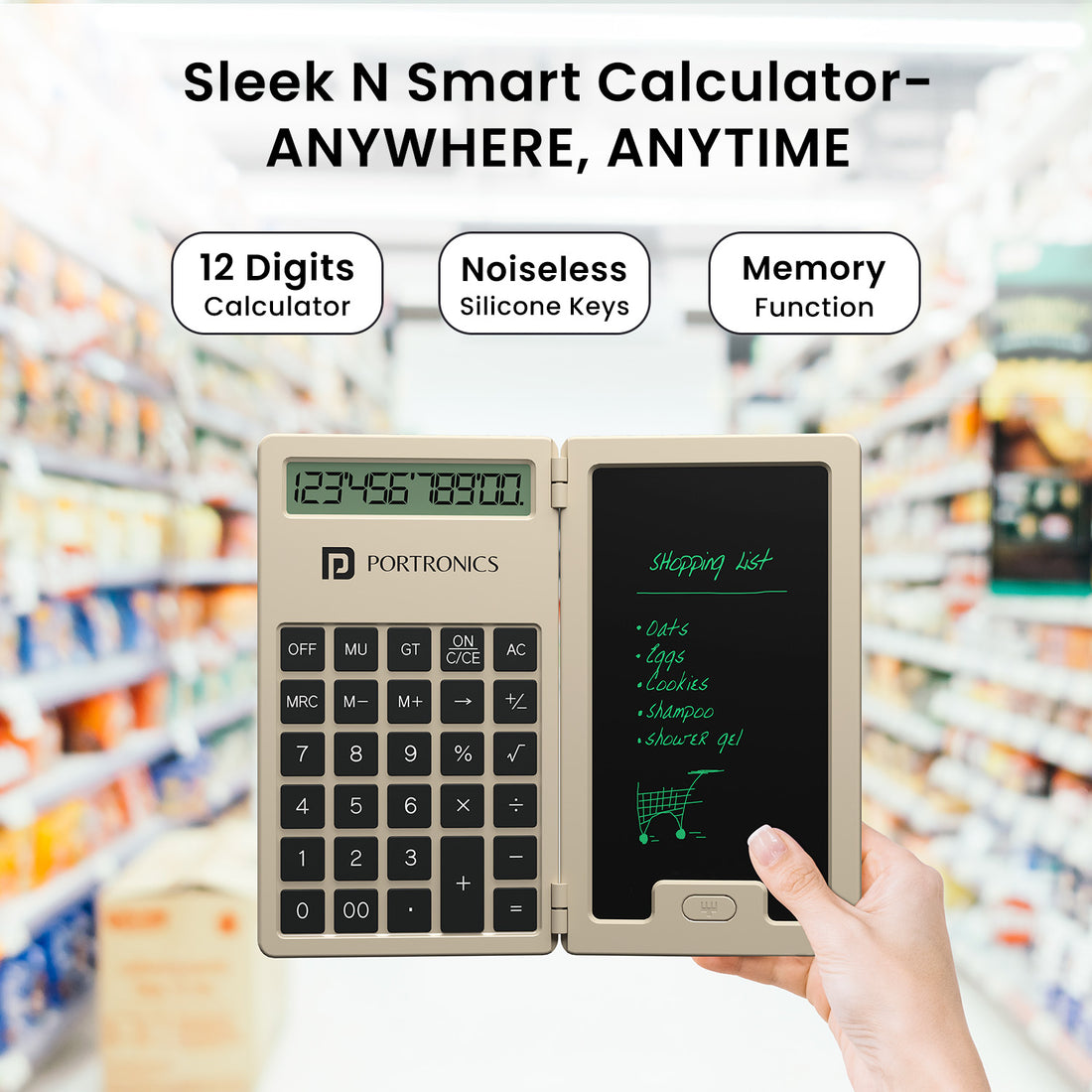 Shop Portronics Ruffpad Calc Mini Digital Calculator with LCD writing pad