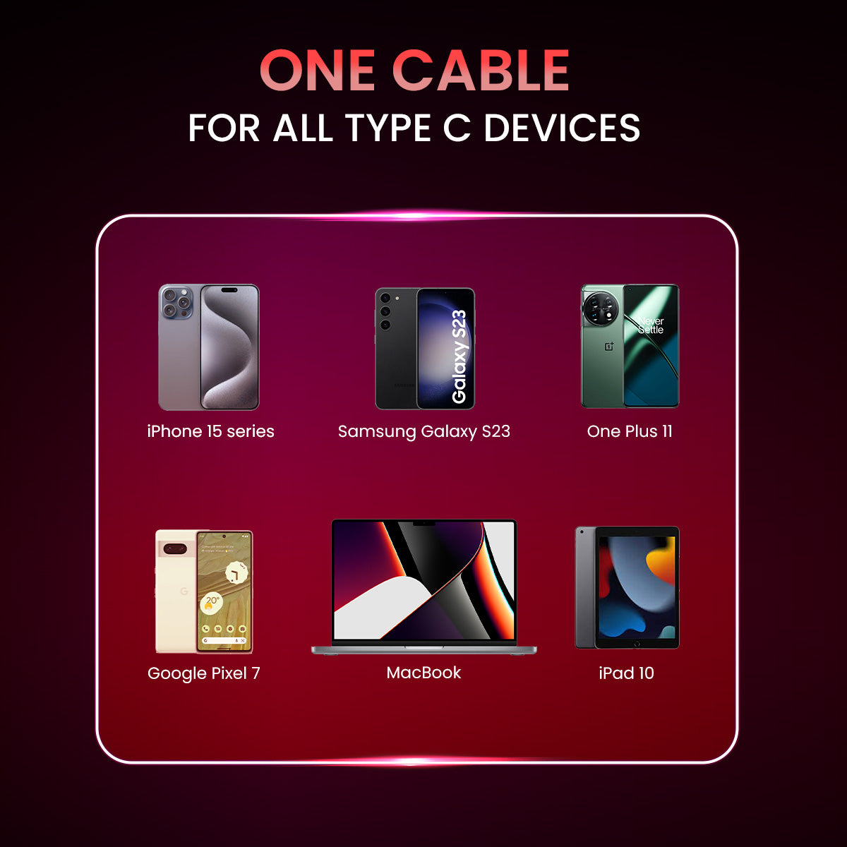 Portronics Silklink 60W PD Type-C to Type C Fast charging Cable for Type C Smartphone and ...