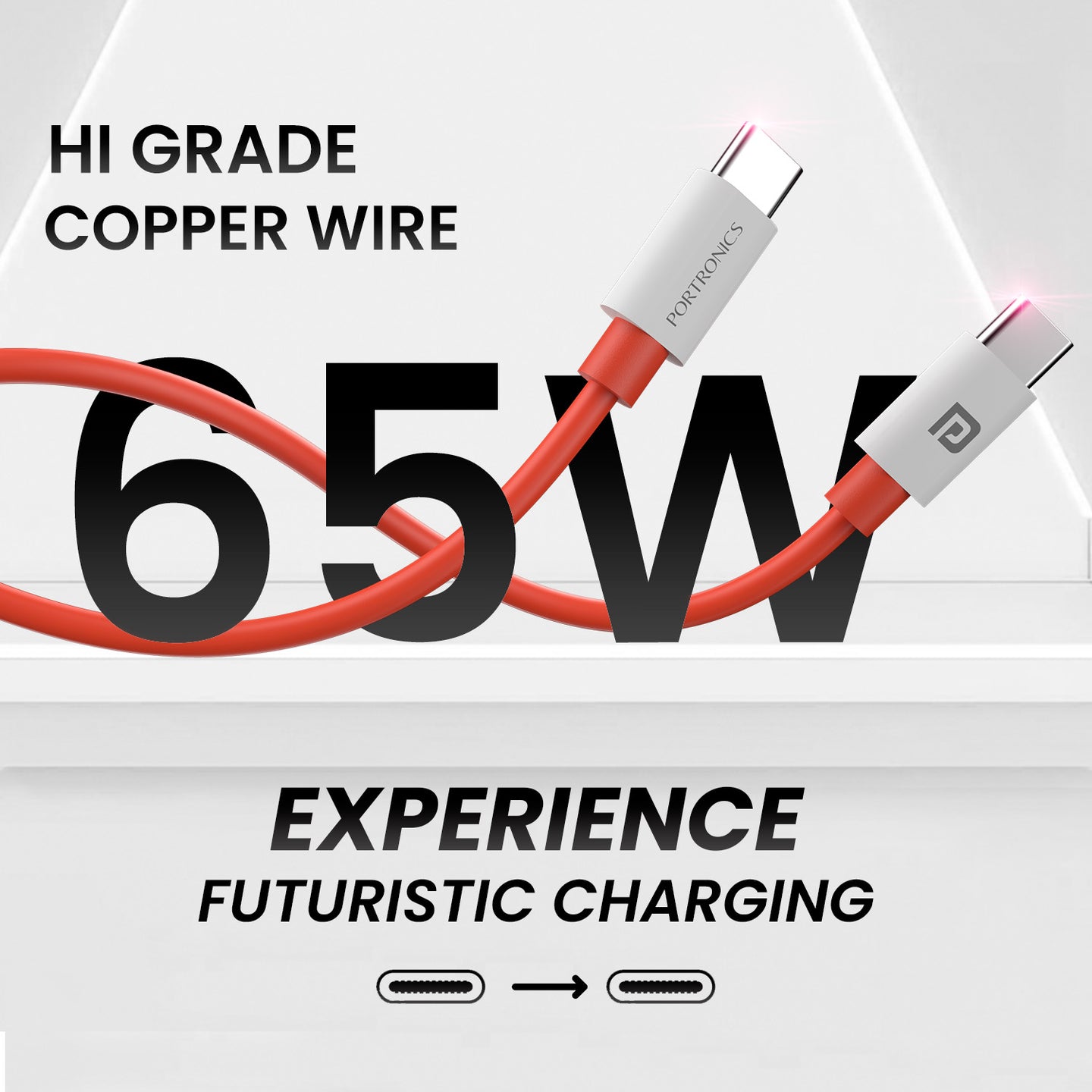 Shop Portronics Konnect Dash Max 65w Type C to Type C Cable