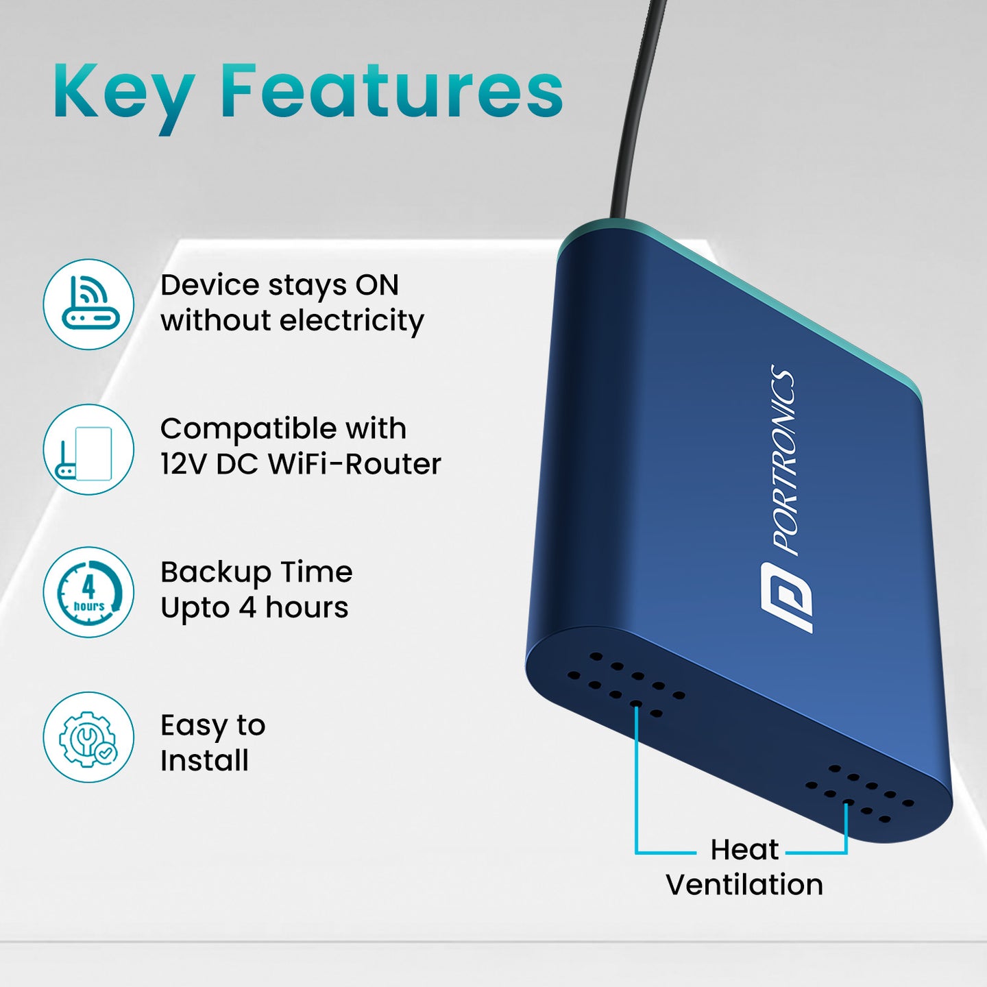 Shop Portronics Latest Power Plus 2000mAh WiFi Router UPS
