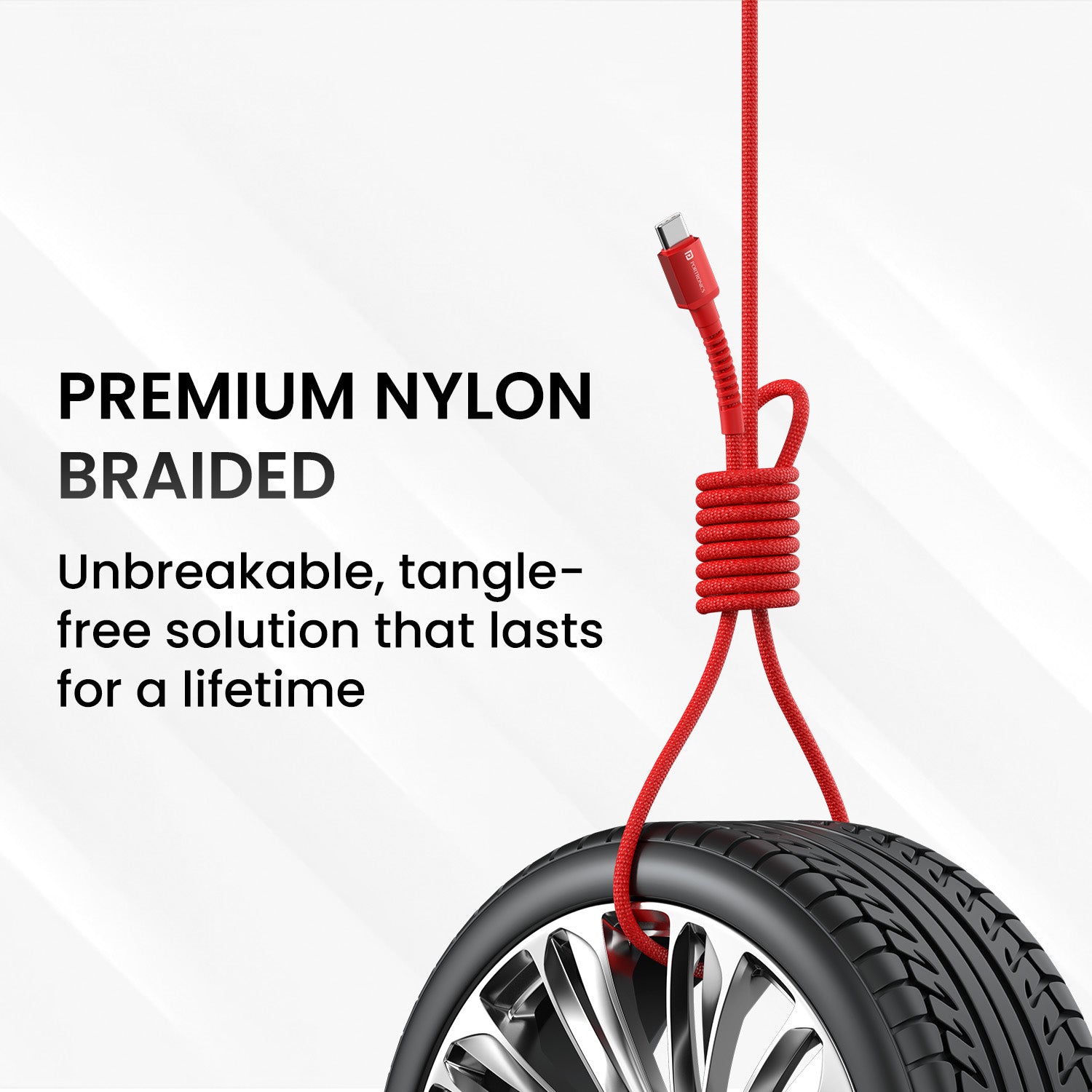 Portronics Konnect X Unbreakable Nylon Braided USB A to Type C Cable ...