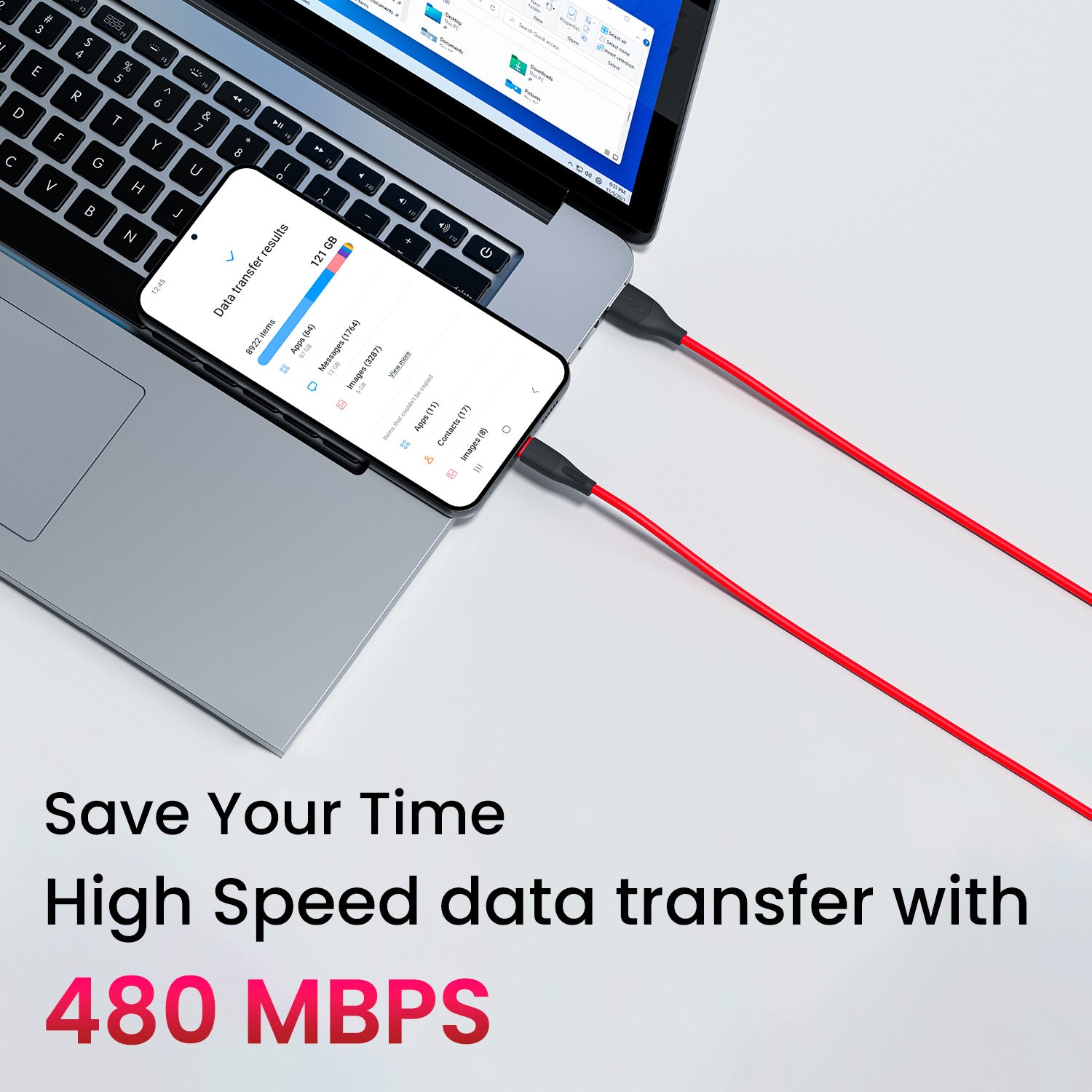 Portronics Silklink 3A USB to Type C Fast charging Cable for Type C ...