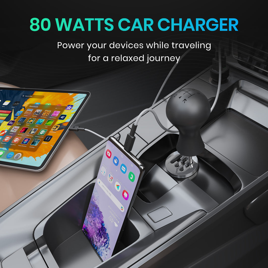 The Portronics Car Power 80 car charger is a highly efficient charging ...