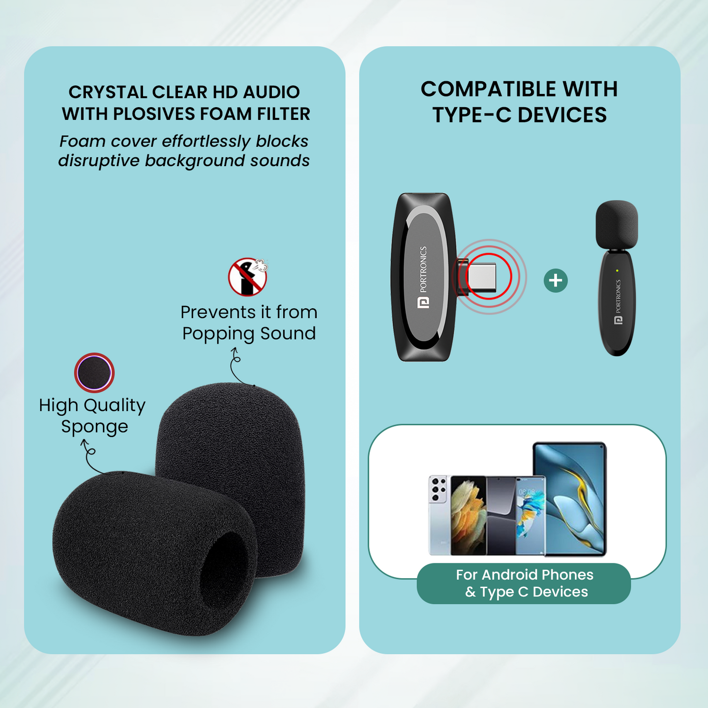 Shop Portronics Latest Dash 7 Type C Wireless Portable Microphone