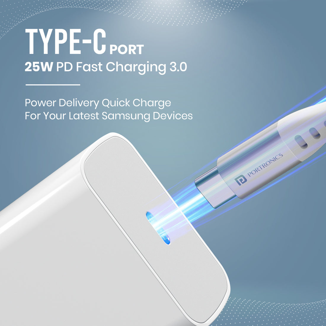 Shop Portronics Adapto 25 Pro - 25W PD Fast Mobile Charger