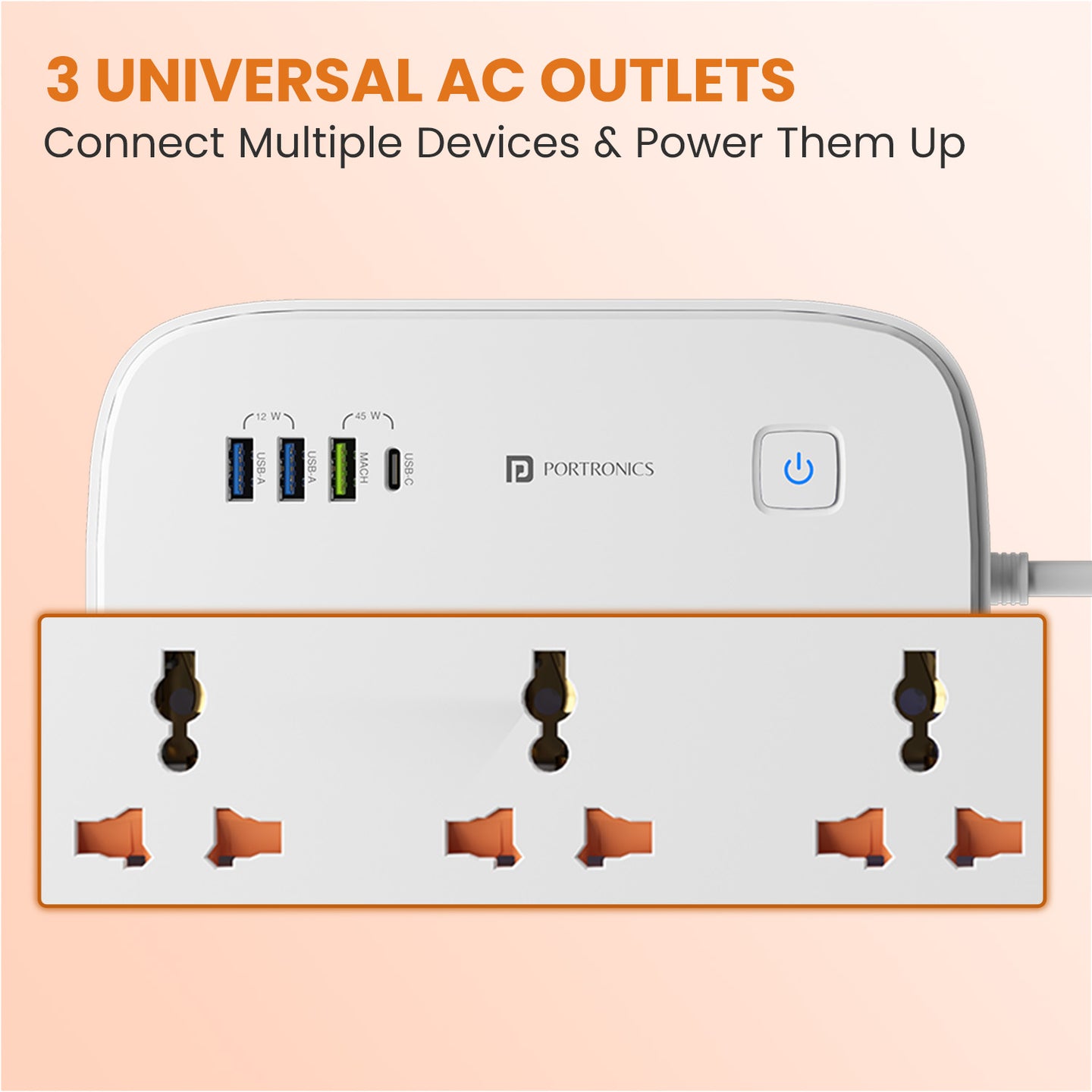 Shop Portronics Power Plate 16 Power Extension Board Online