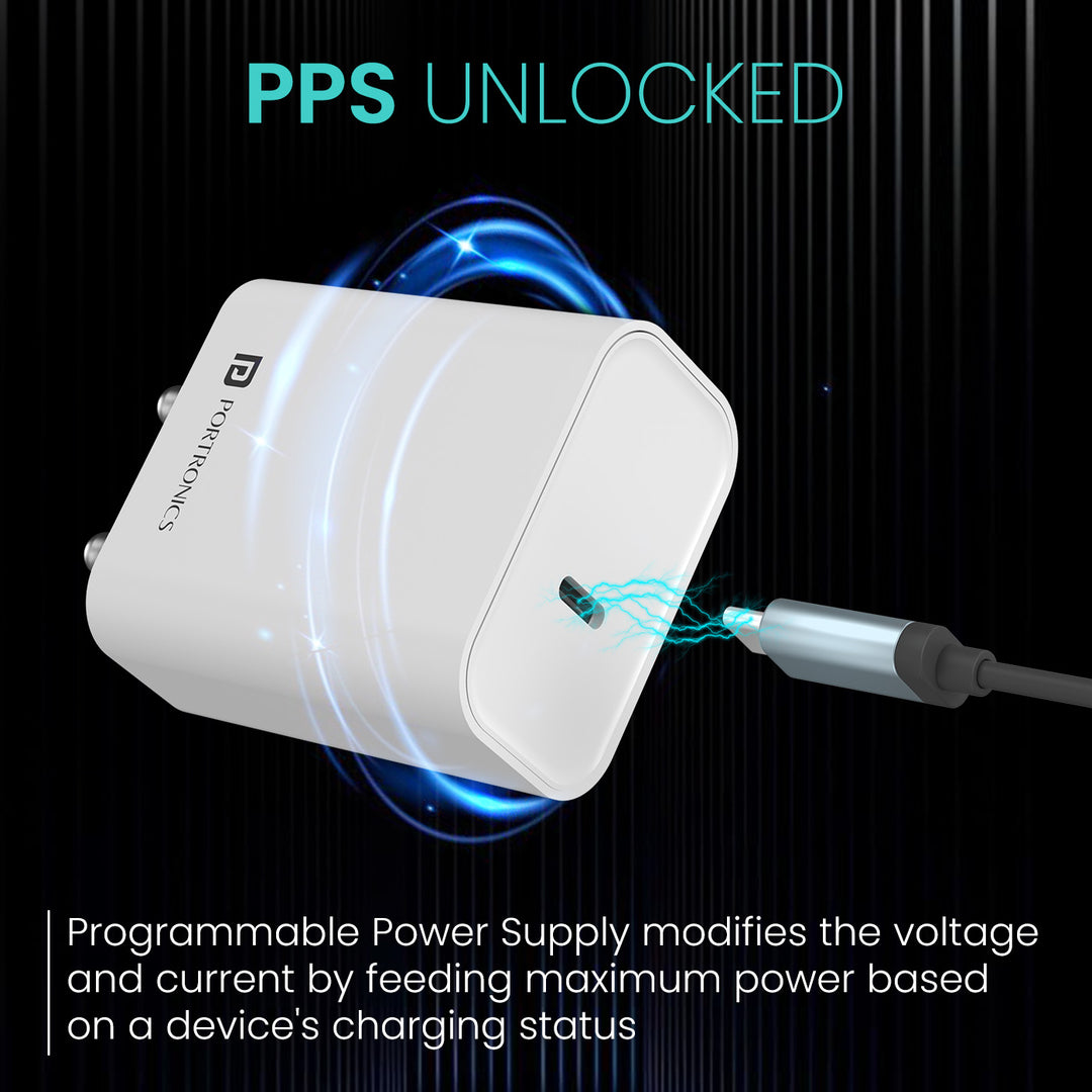 Buy Portronics Adapto 25- 25W Fast Charging USB-C Charger