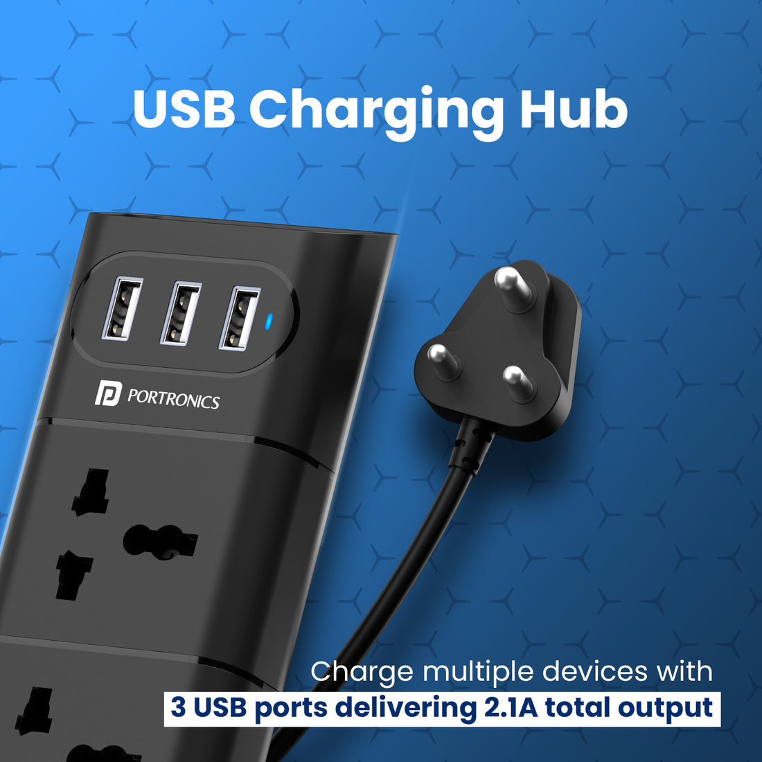 Portronics Power Plate II comes with three 5A electrical universal ...