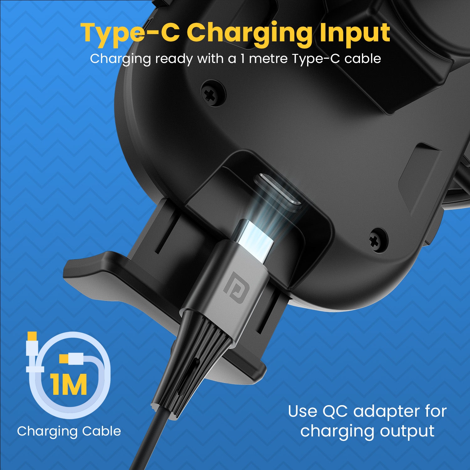 Buy Portronics Charge Clamp 3 Phone Holder With Wireless car charger
