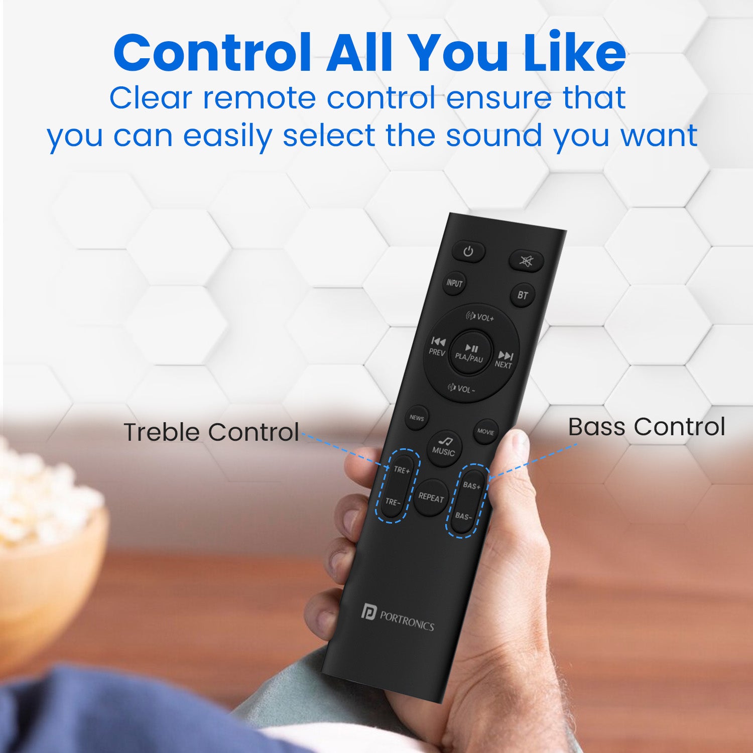 Shop Portronics Pure Sound 106 Bluetooth Soundbar with Wired Subwoofer