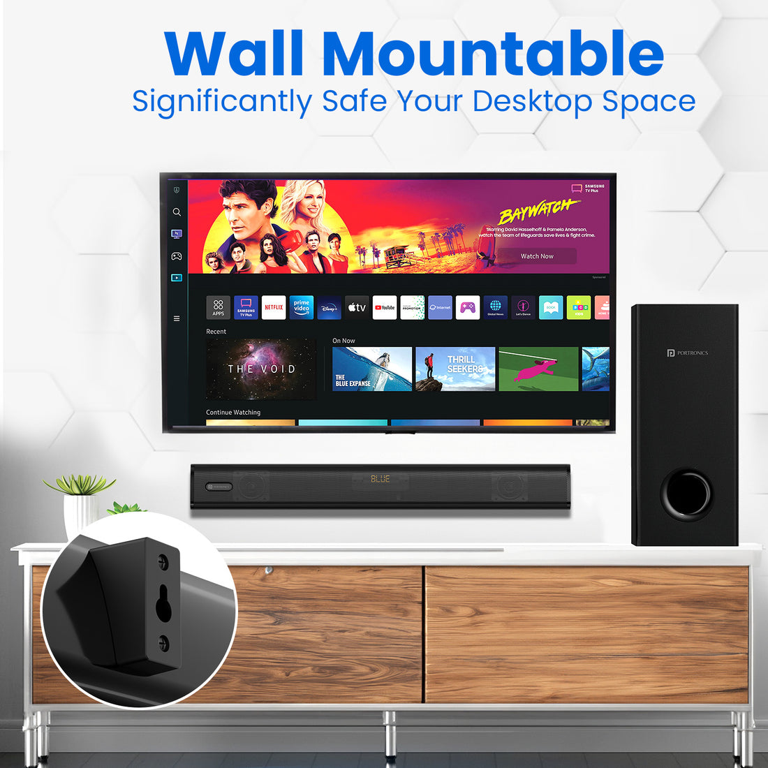 Shop Portronics Pure Sound 106 Bluetooth Soundbar with Wired Subwoofer