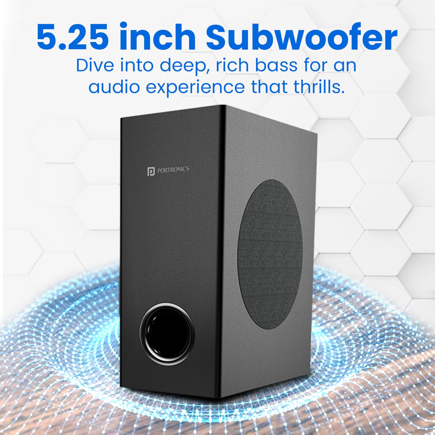 Shop Portronics Pure Sound 106 Bluetooth Soundbar with Wired Subwoofer