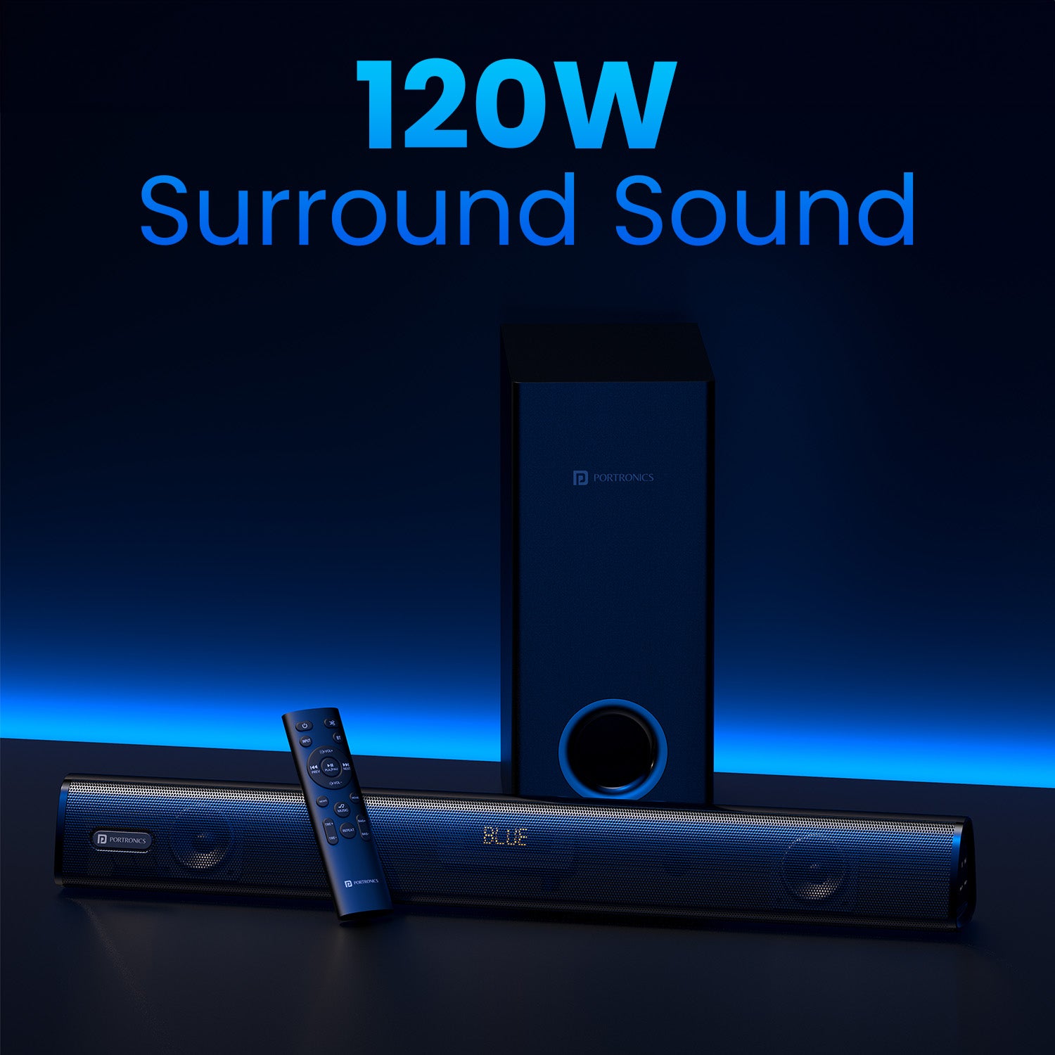 Shop Portronics Pure Sound 106 Bluetooth Soundbar with Wired Subwoofer