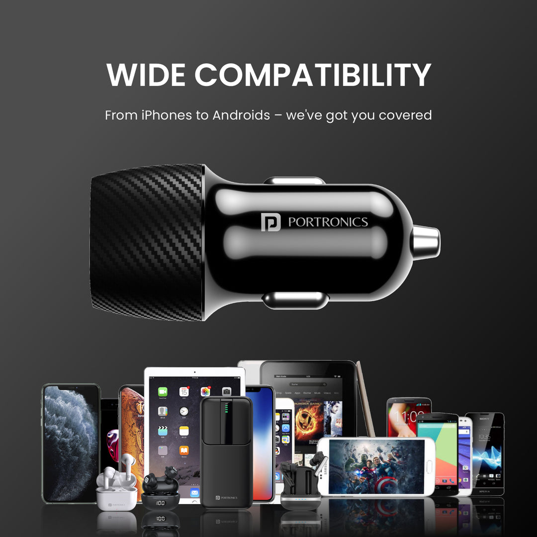 Buy Portronics Car Power 18 - Fast Charging Dual Port USB Car Charger