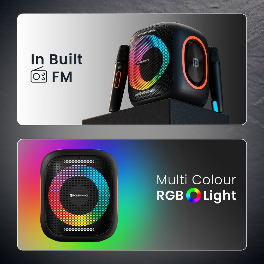 Portronics Dash 10 Wireless Party Speaker with Karaoke Mic