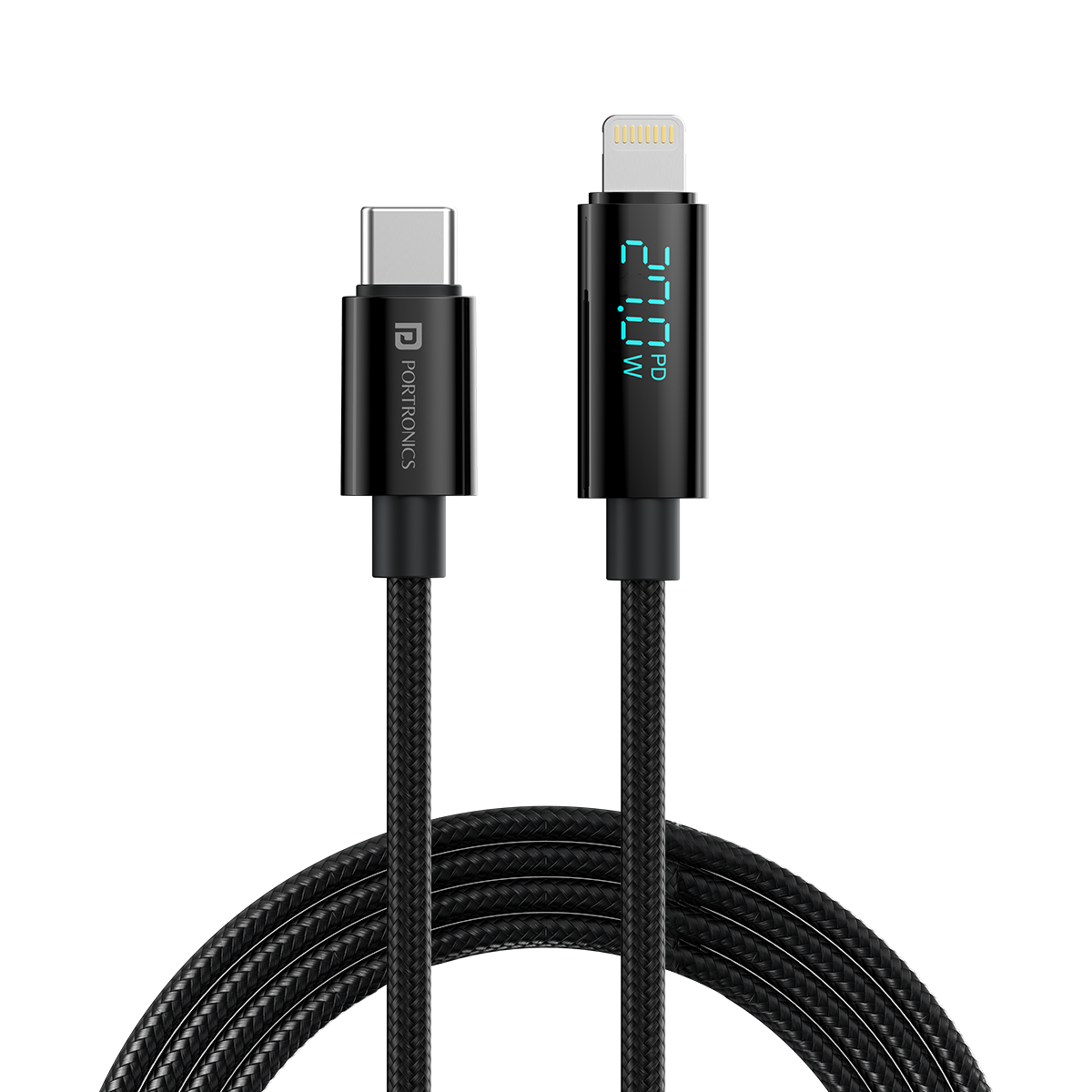 Portronics Konnect View 27W Lightning Fast Charging Cable