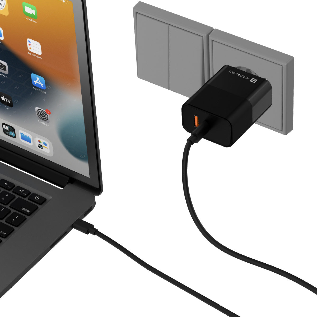 Buy Portronics Adapto 65 Pro Dual Ports 65W Fast Wall Charger