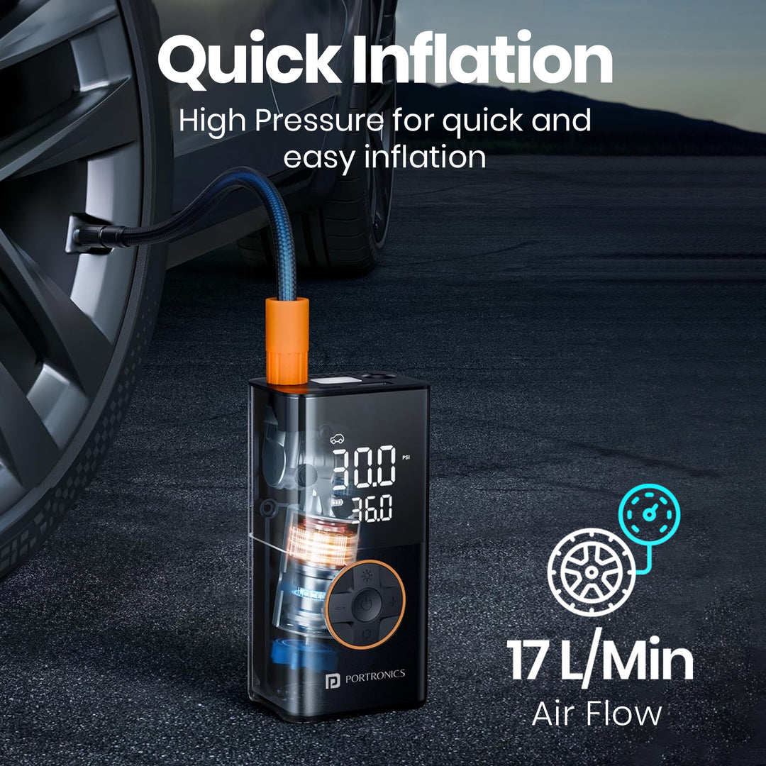 Buy Portronics New Vayu 3.0 Portable Car Tyre Inflator Online