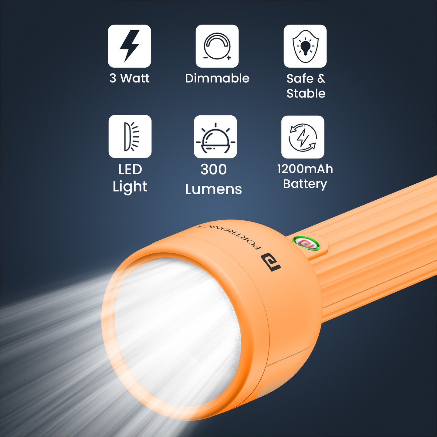 Buy Portronics Eco Glow Rechargeable LED flashlight Online