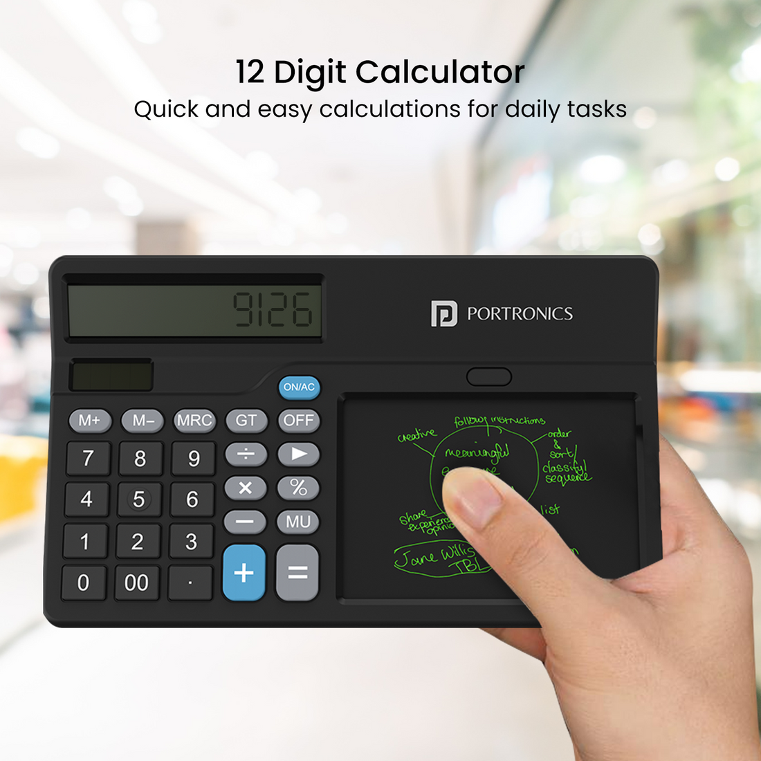 Buy Portronics Ruffpad Calc 2 Calculator with LCD Writing Pad