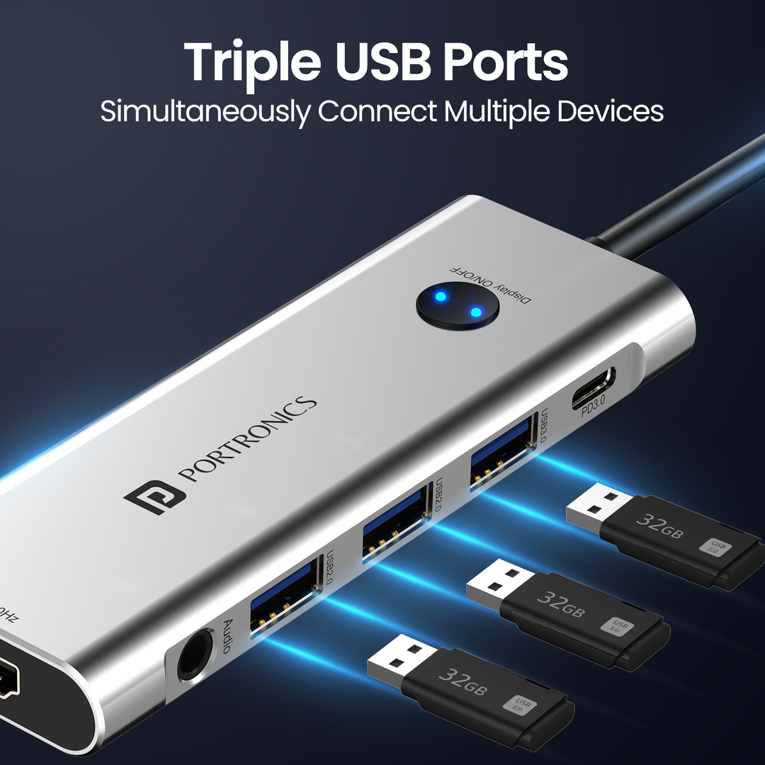 Buy Portronics Latest Mport One 9-in-1 USB Hub With HDMI Port