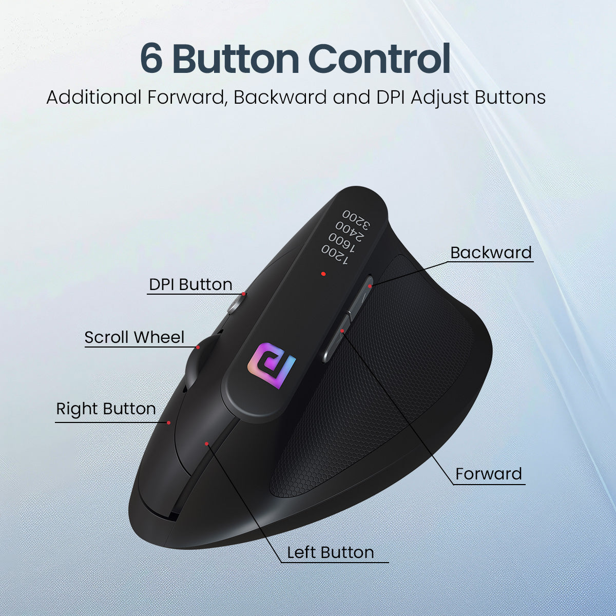 Buy Portronics Toad Ergo Wireless Vertical Mouse with 6D Buttons