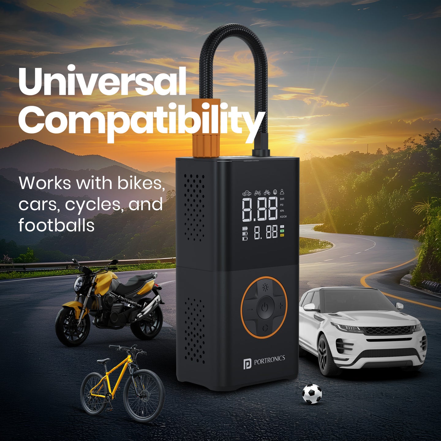 Buy Portronics New Vayu 3.0 Portable Car Tyre Inflator Online