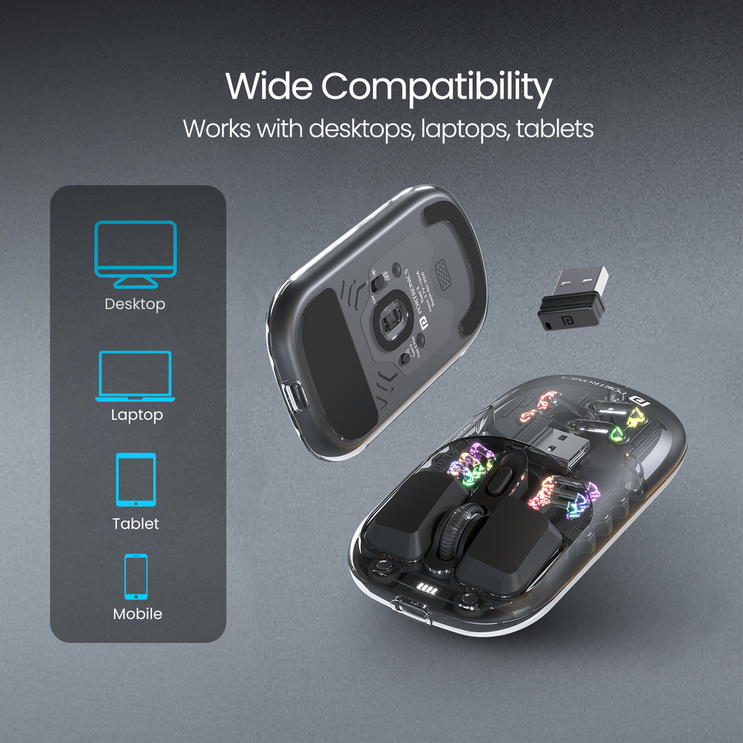 Shop Portronics New Toad 5 Wireless Mouse With RGB Lighting