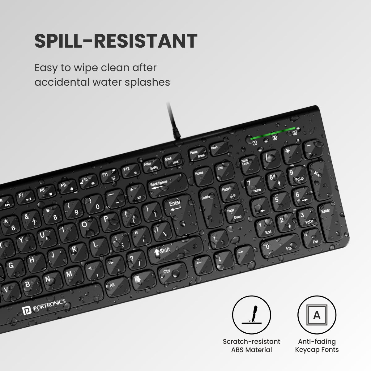 Portronics Ki-Pad 2 – Wired Keyboard with Num Pad and Long USB Cable