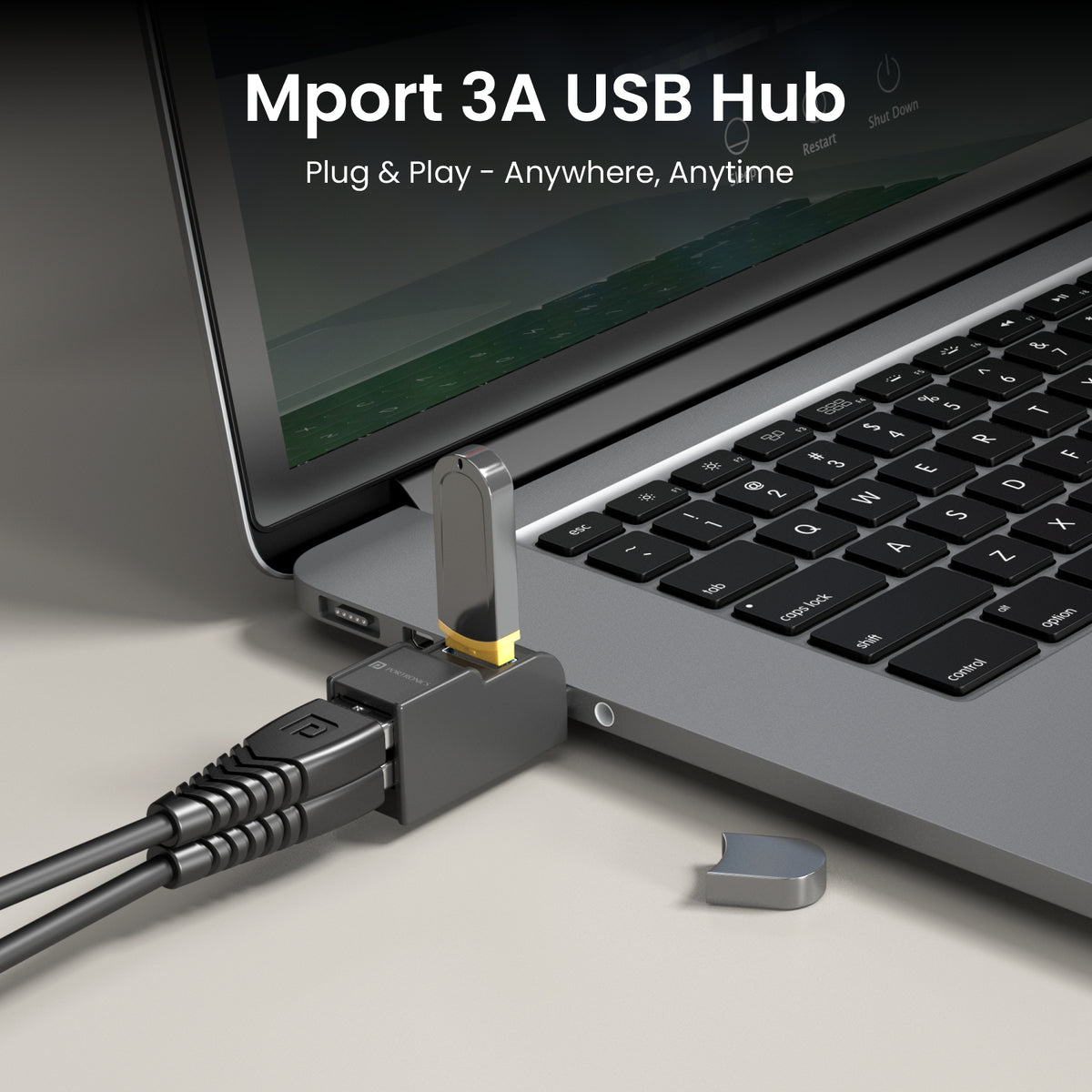 Buy Portronics Mport 3A 3 in 1 USB Hub For Fast Data Transfer