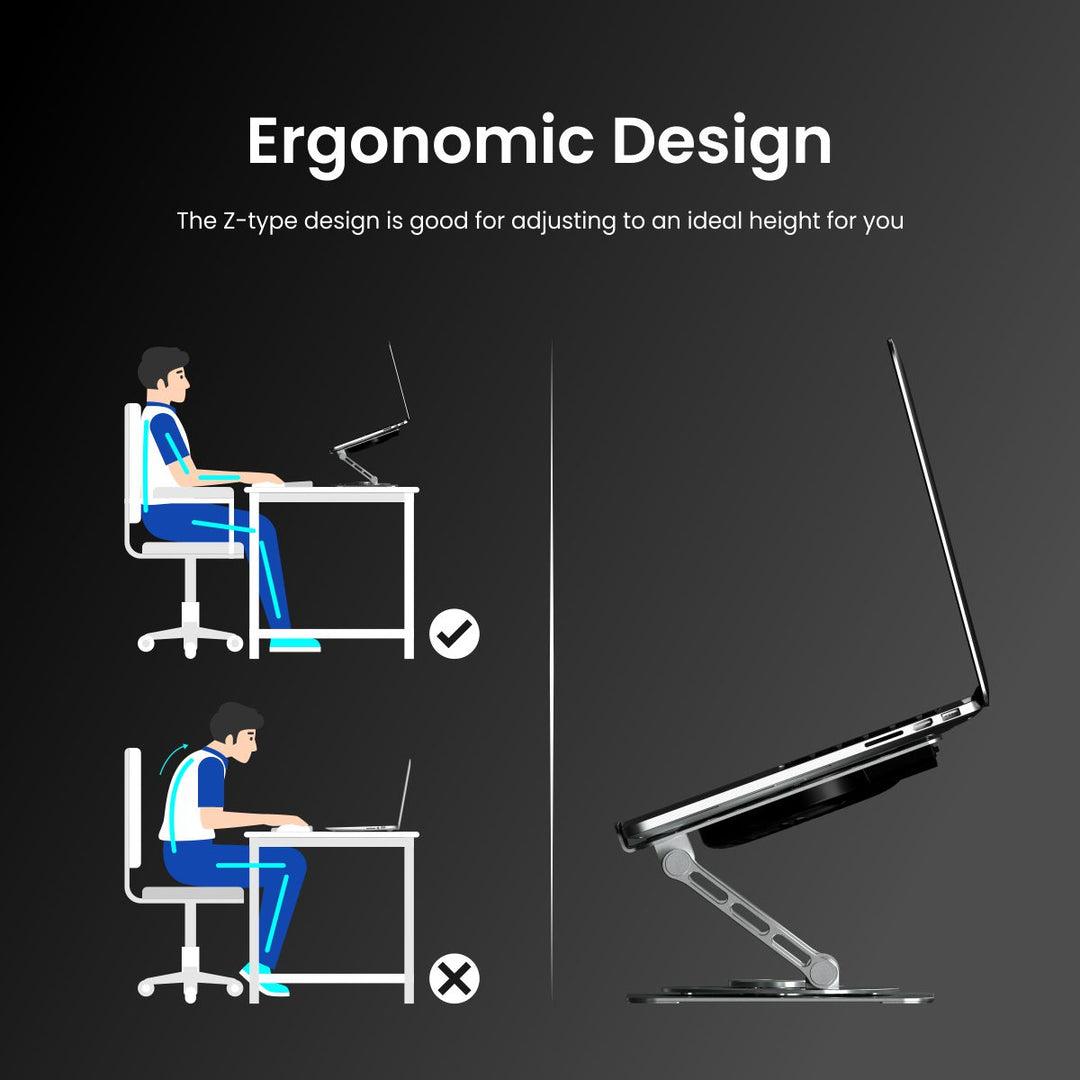 Buy Portronics My Buddy Spinlight Portable Laptop Stand with Adjustable ...