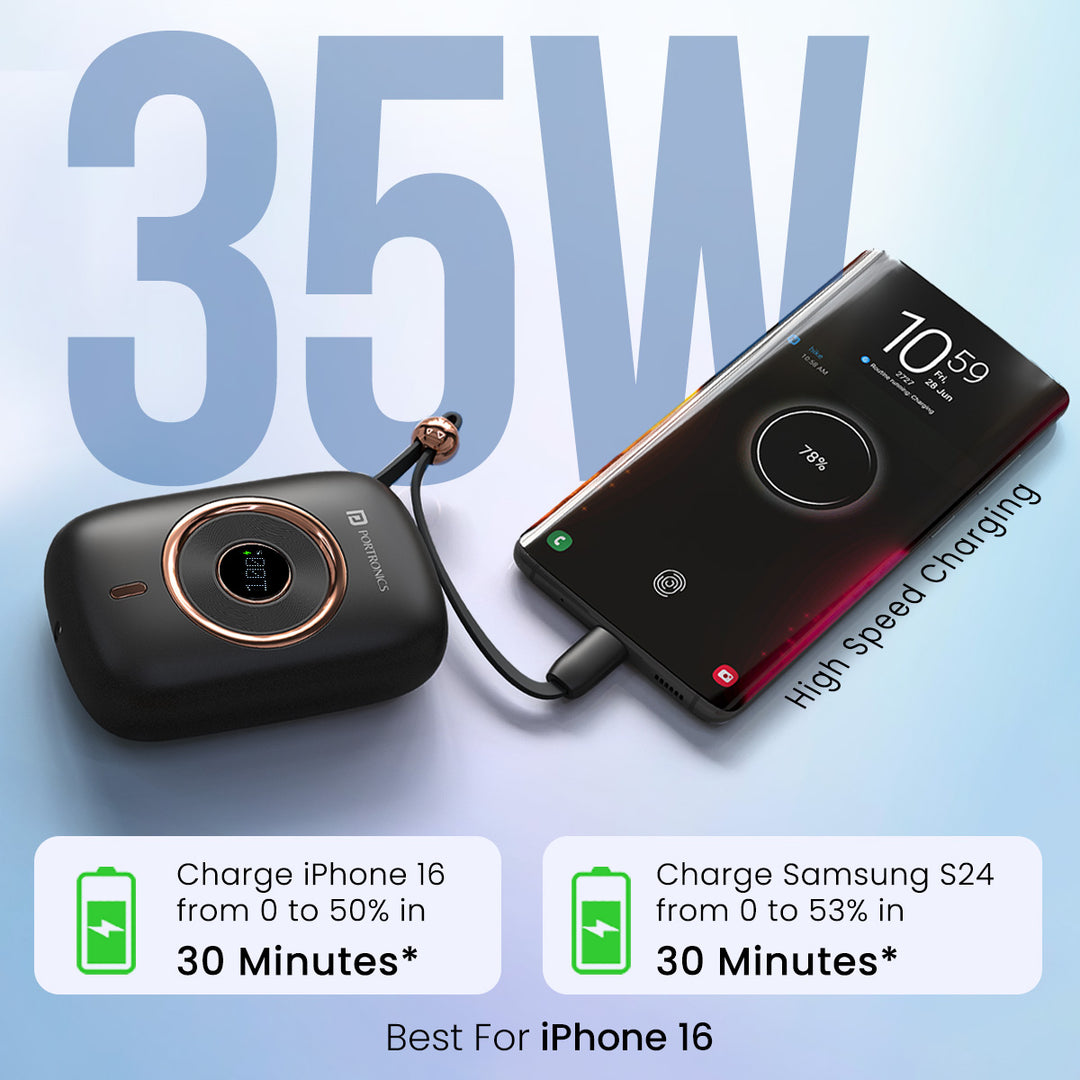 Portronics Power Shutter Pro 10000mah Power Bank for iPhone