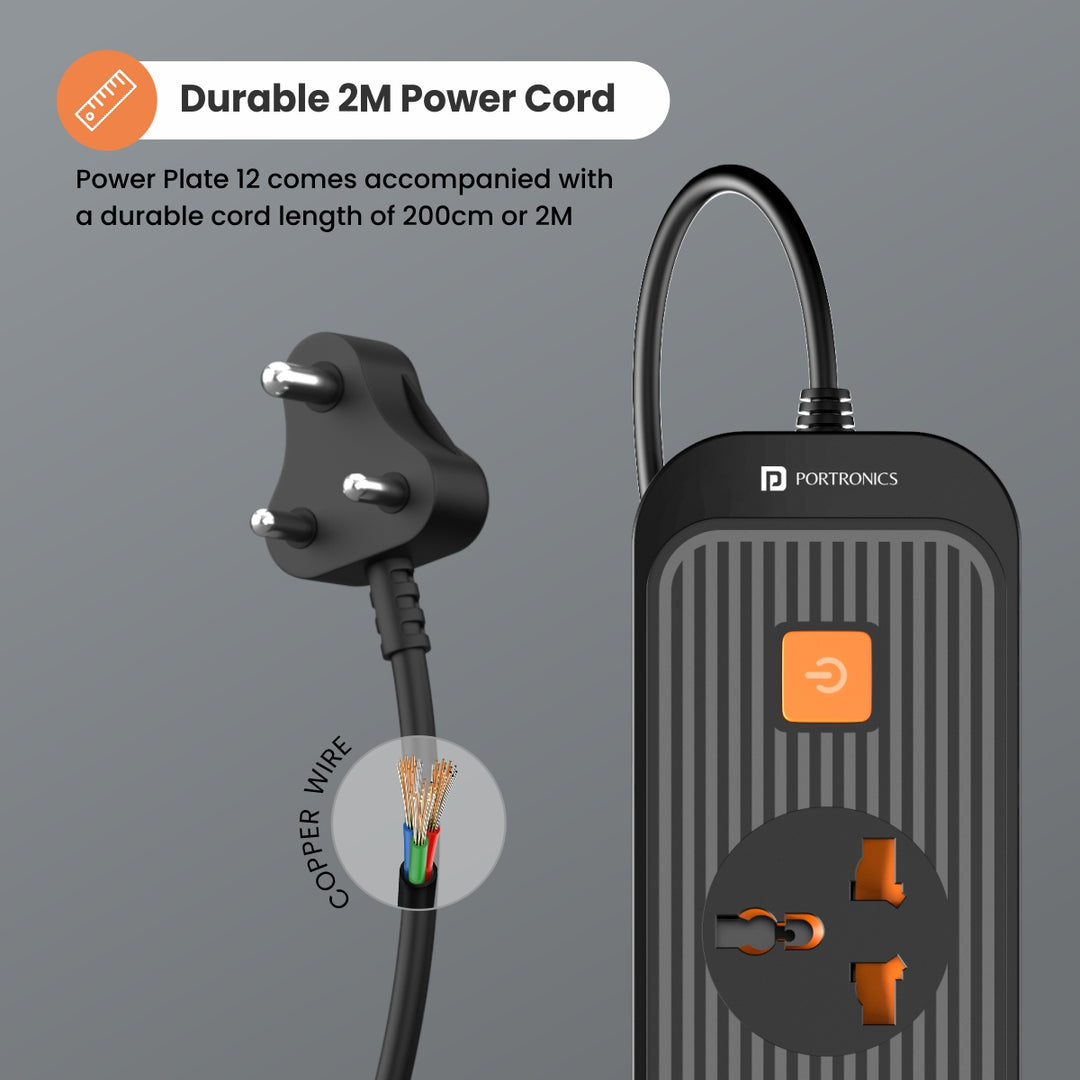 Buy Portronics Power Plate 12 Power Extension Board with 4 sockets
