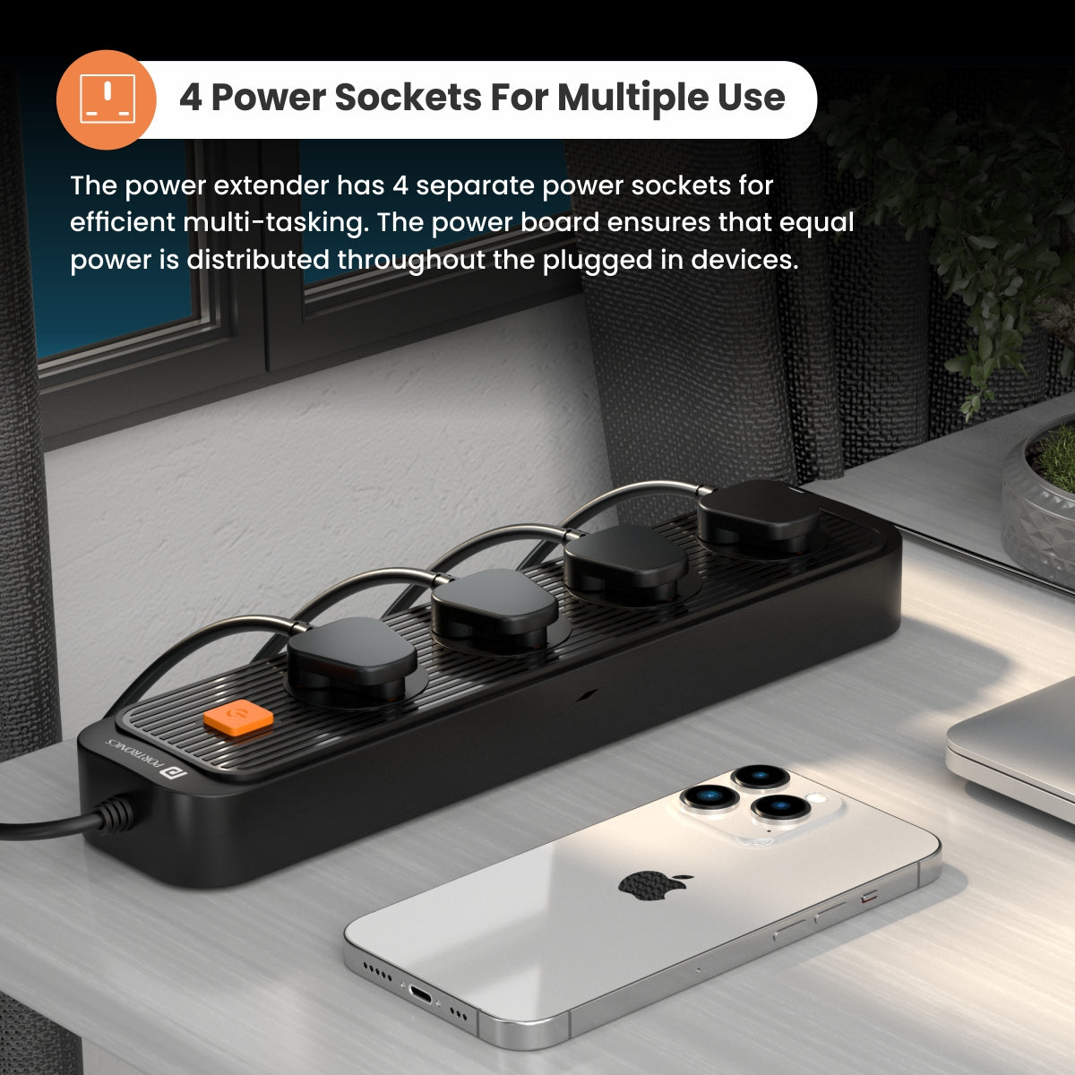 Buy Portronics Power Plate 12 Power Extension Board with 4 sockets