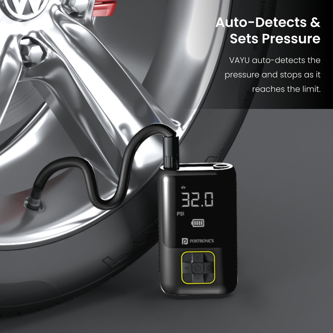 Shop Portronics VAYU Portable Tyre Inflator for car at Discount