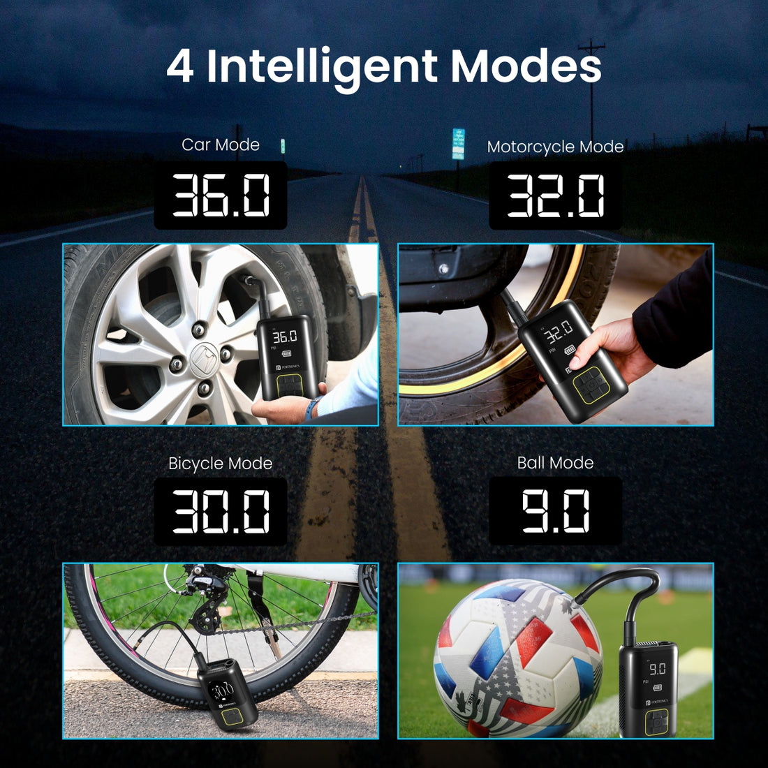 Shop Portronics VAYU Portable Tyre Inflator for car at Discount