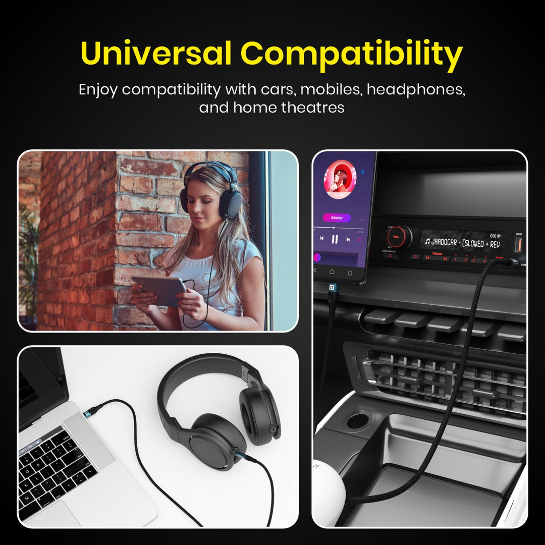 Portronics iKonnect C MAX USB C to 3.5mm Audio Adapter Hi-Fi Stereo Type C to Aux Headphone Male ...