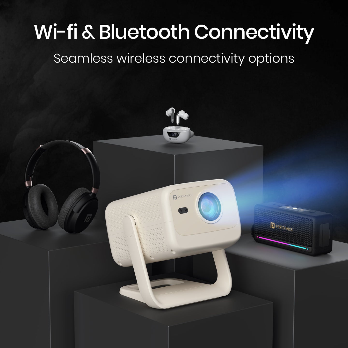 Shop Portronics Beem 480 Smart LED Projector With Android OS