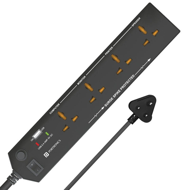 Portronics Power Plate 4 Extension Board with 4Sockets & USB